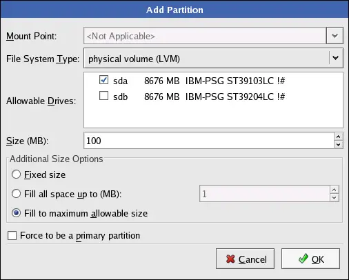 CentOS Enterprise Linux 4 System Administration Guide - Manual LVM Partitioning