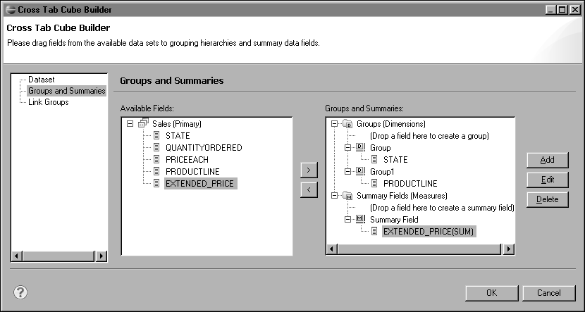 Eclipse BIRT Report Developer Guide (Galileo) - Set up data for the cross tab