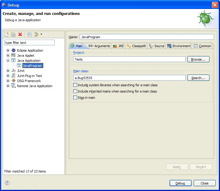 Eclipse Plug-in Developer Guide (Galileo) - Launch configuration dialog