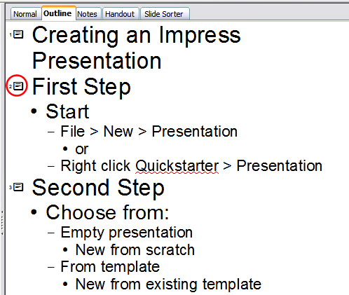 OpenOffice Impress 3.x - Workspace