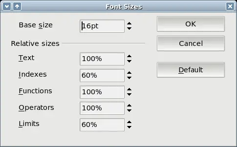 OpenOffice Writer - How can I make a formula bigger?