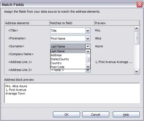 OpenOffice Writer 3.x - Step 3: Insert address block